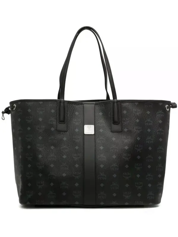 Mcm Large Liz Reversible Tote Bag - Black
