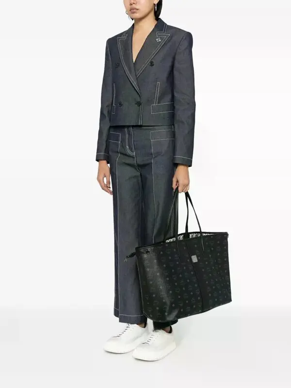 Mcm Large Liz Reversible Tote Bag - Black
