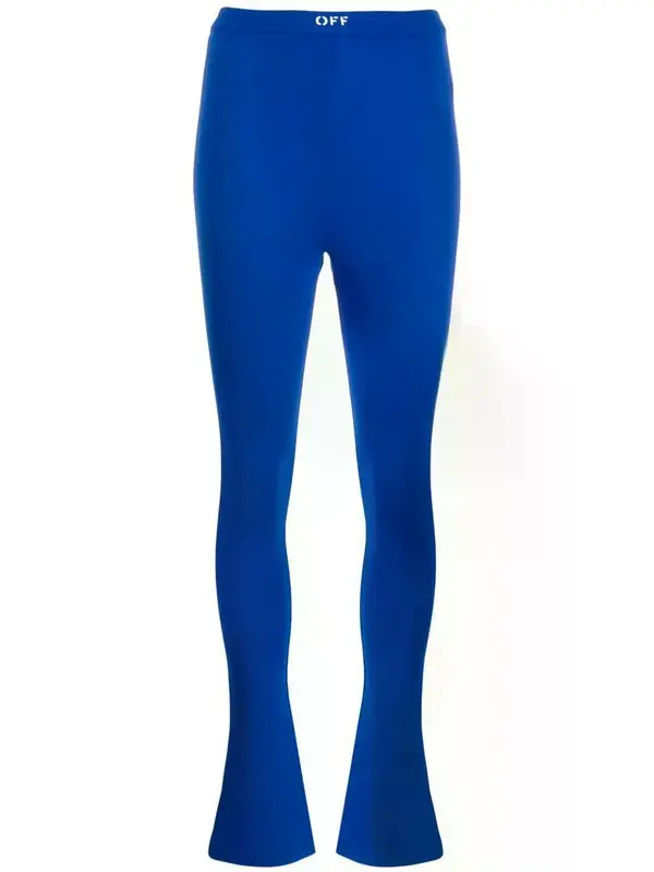 Off-White Side-slit High-waisted Leggings - Blue