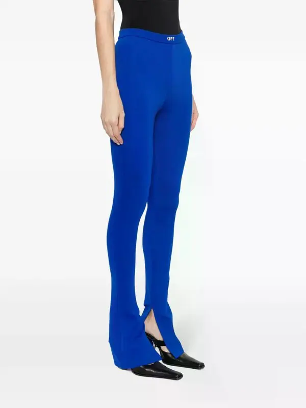 Off-White Side-slit High-waisted Leggings - Blue