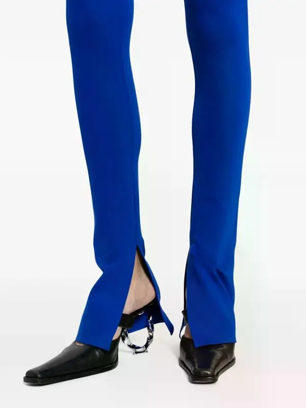 Off-White Side-slit High-waisted Leggings - Blue