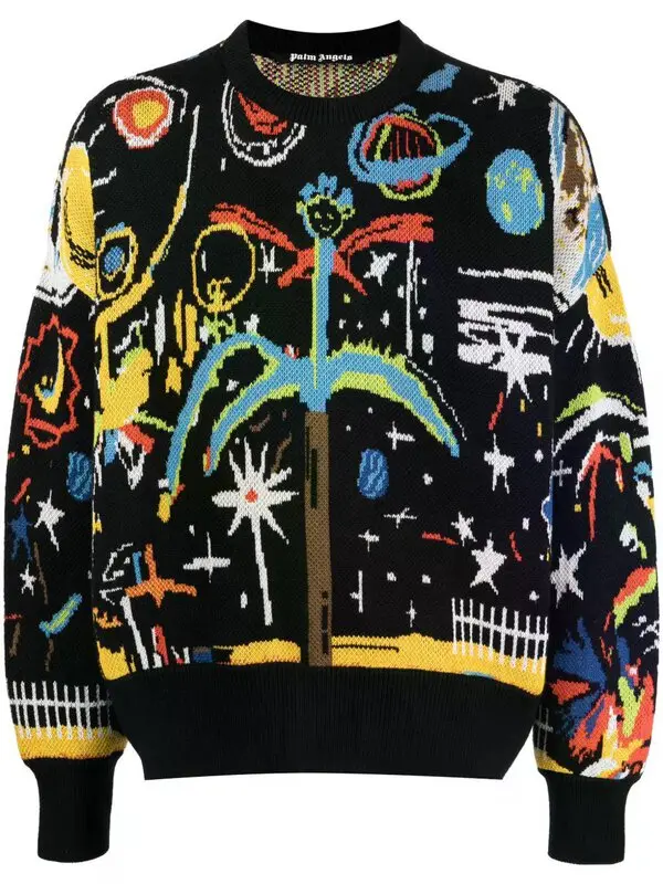 Palm Angels Starry Night Jacquard Jumper