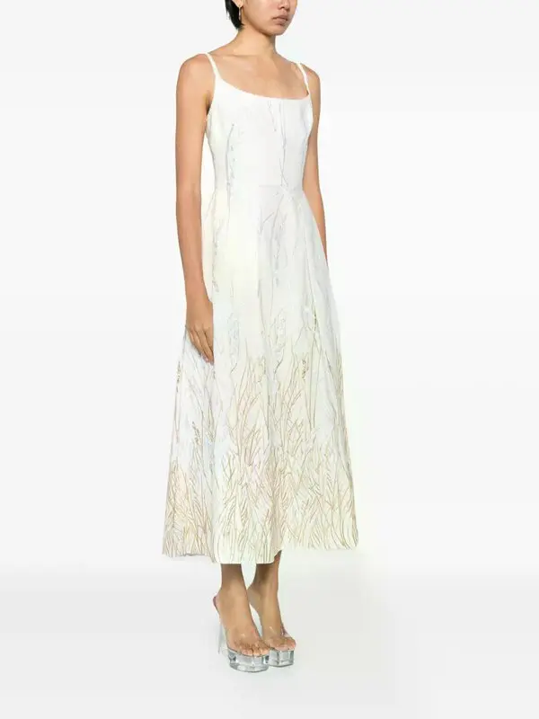 Elie Saab Arboreal Midi Dress