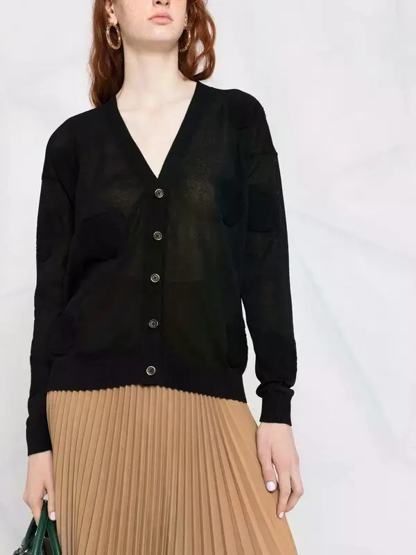 UMA WANG Polka-dot Intarsia Knit Cardigan