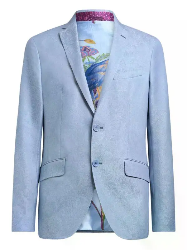 Etro Jacquard Cotton Blazer - Blue