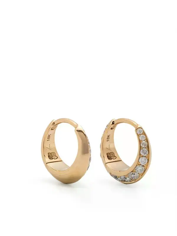 Lizzie Mandler 18kt Yellow Crescent Huggie Earrings - Gold