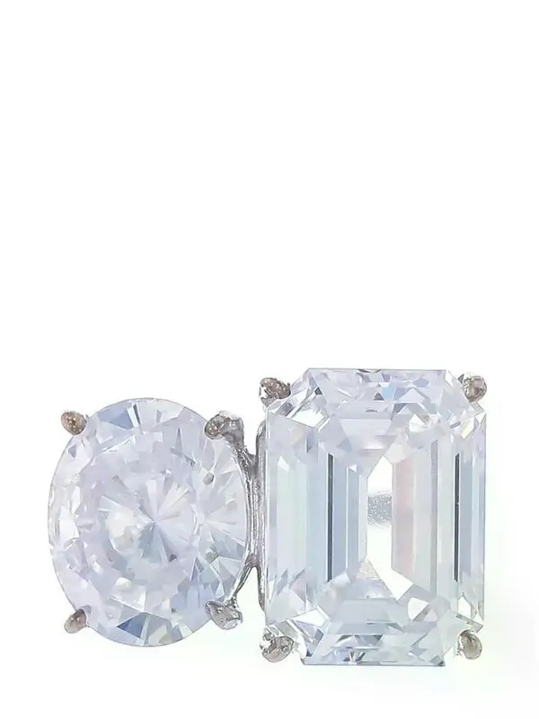 FANTASIA BY DESERIO Emerald Oval-cut Ring - Silver