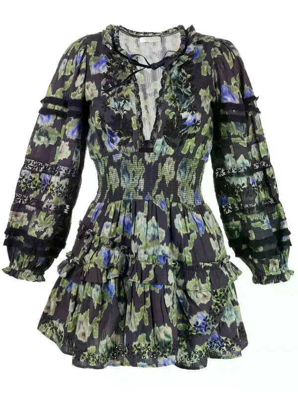 LoveShackFancy Clarkie Printed Mini Dress