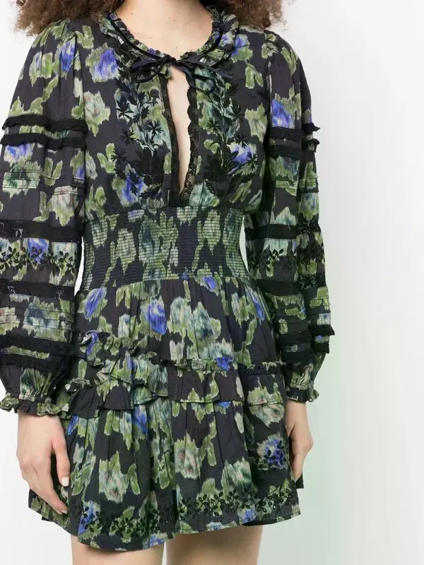 LoveShackFancy Clarkie Printed Mini Dress