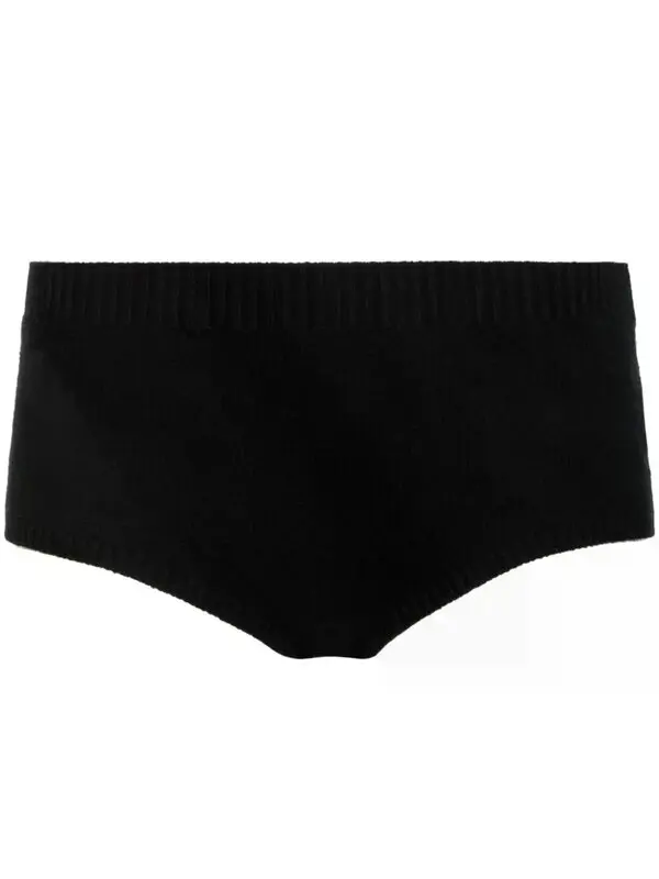 Alanui Finest Knitted Cullote Shorts - Black