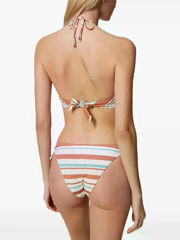 TWINSET Striped Bikini Bottoms With Side Ties - Neutrals