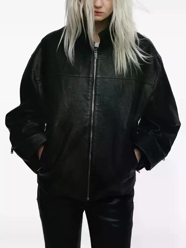 MAINLESS Leather Jacket - Black