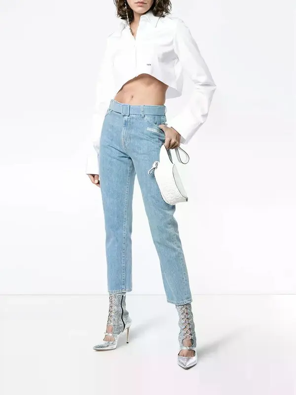 Off-White Mid-rise Cropped Jeans