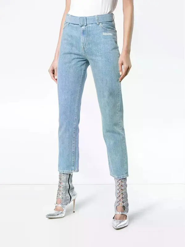 Off-White Mid-rise Cropped Jeans
