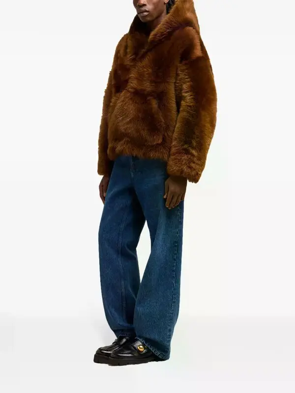 AMI Paris Lamb Shearling Hooded Jacket