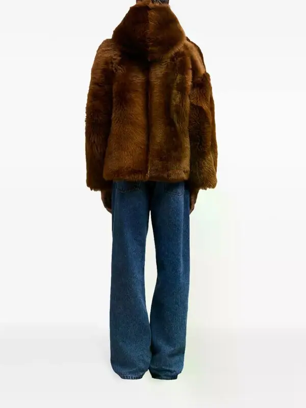 AMI Paris Lamb Shearling Hooded Jacket