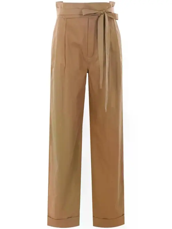 Saint Laurent Cotton Trousers With Front Tie Detail