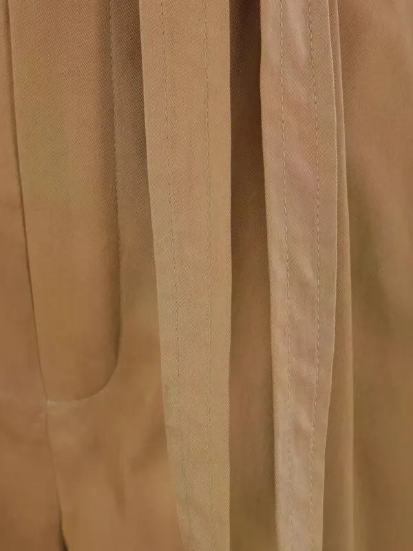 Saint Laurent Cotton Trousers With Front Tie Detail