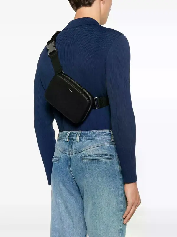 Sandro Reconstituted Leather Saffiano Patterned Small Bag With Adjustable Shoulder Strap