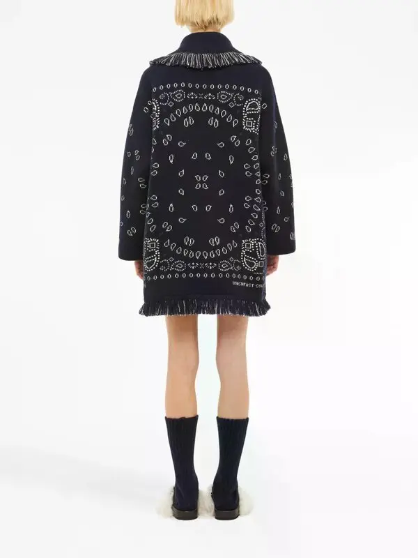 Alanui Bandana Jacquard Cashmere Cardigan - Blue