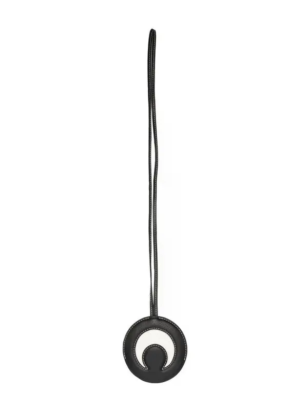 MARINE SERRE Crescent Moon Leather Keyring - Black