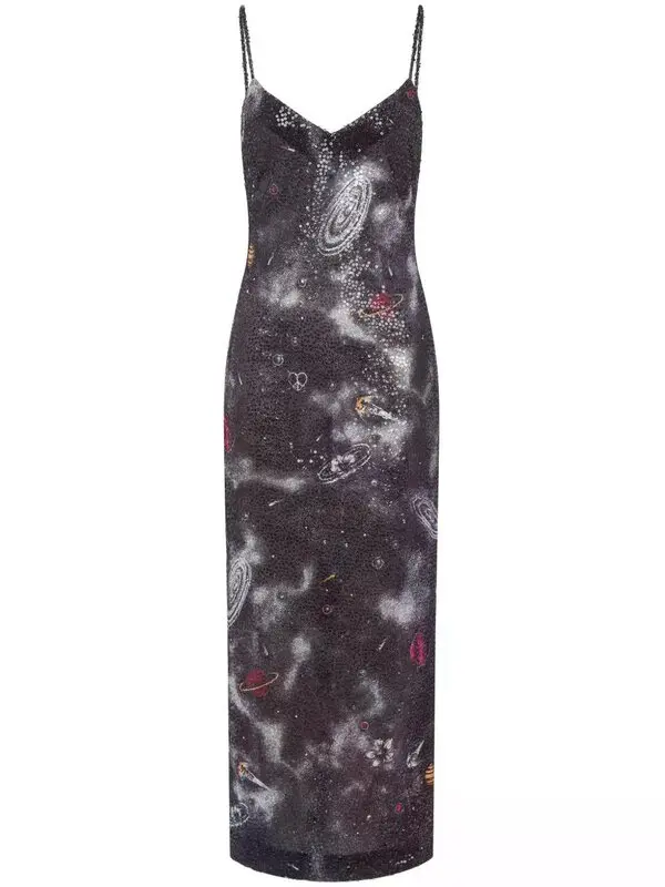 Moschino Astral Pattern Maxi Dress - Grey