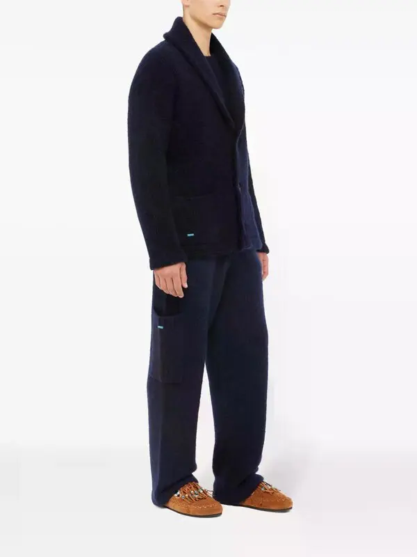 Alanui Ribbed Shawl Collar Cardigan - Blue