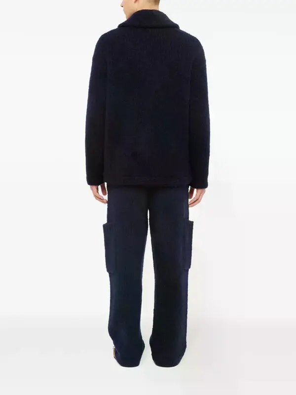 Alanui Ribbed Shawl Collar Cardigan - Blue