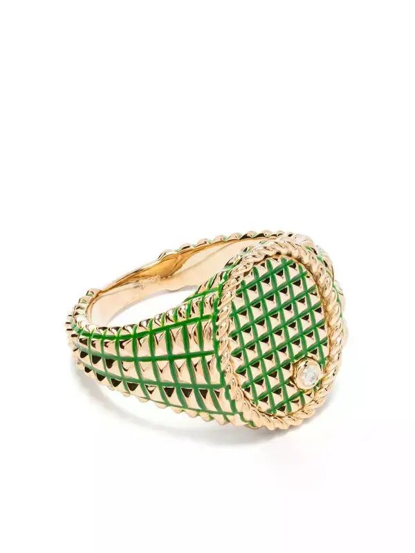 Yvonne Léon 9kt Yellow Diamond Signet Ring - Gold