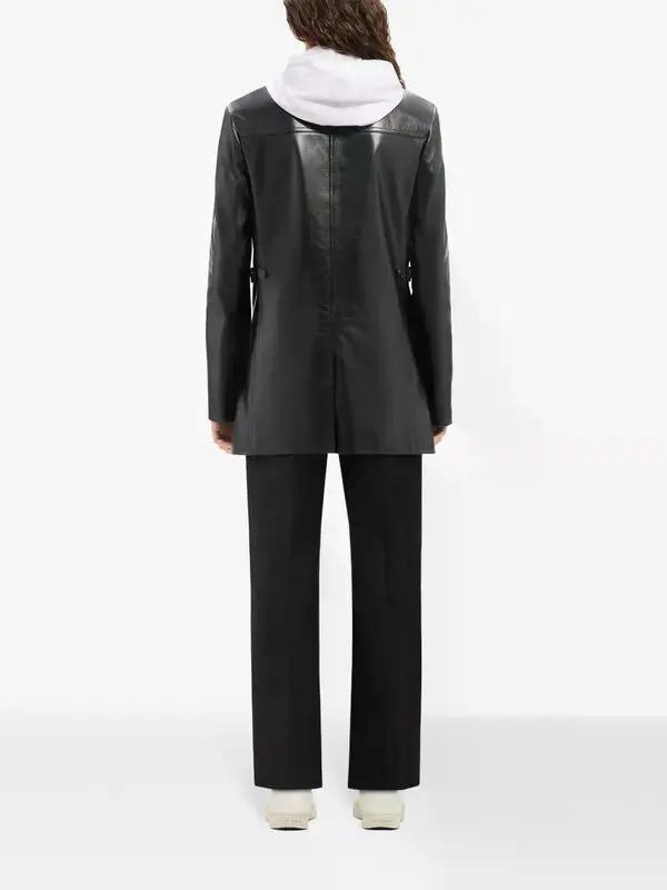 COURREGES Notched Lapel Tailored Leather Jacket