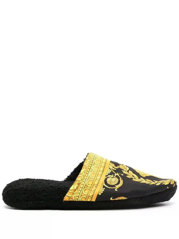 Versace I ♡ Baroque Slides - Black