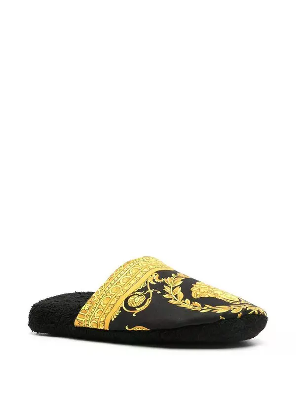 Versace I ♡ Baroque Slides - Black