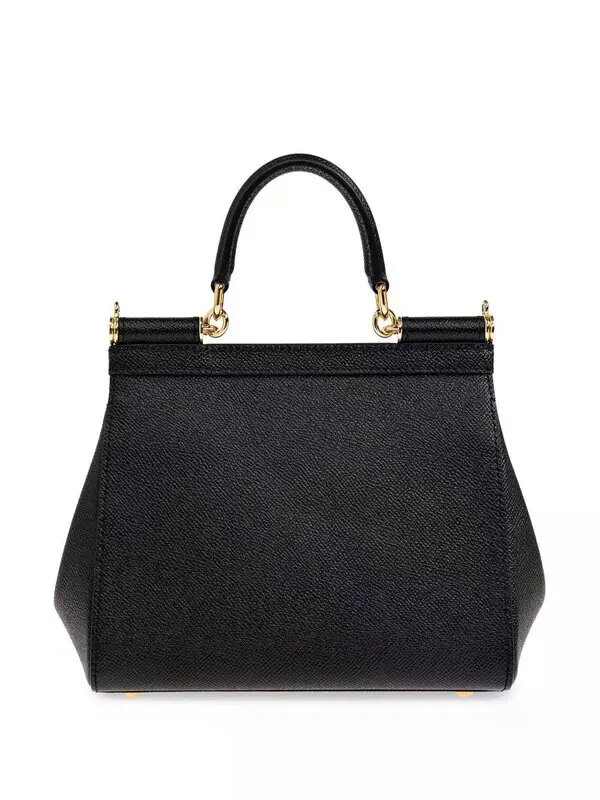 Dolce & Gabbana Dauphine Calfskin Sicily Top Handle Bag - Black