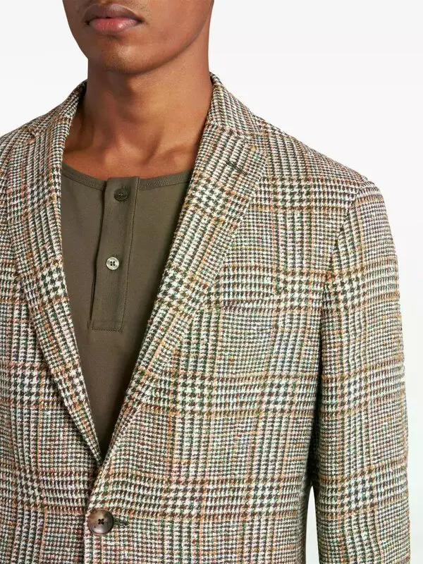 Etro Checked Houndstooth Blazer - Brown