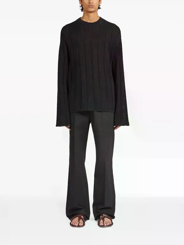 FERRAGAMO Flared Cotton Chino Trousers