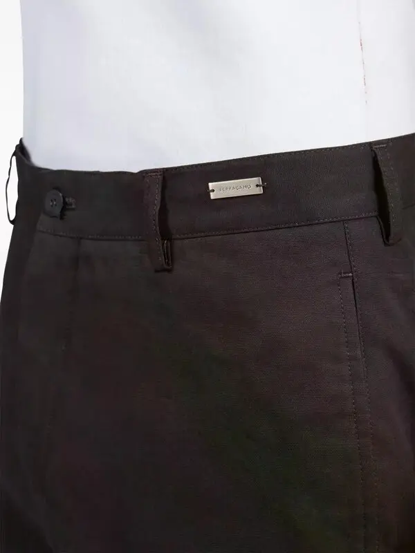 FERRAGAMO Flared Cotton Chino Trousers