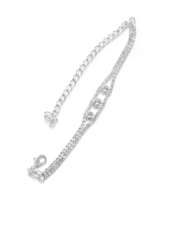 HZMER JEWELLERY Rhinestone-embellished Bracelet - Silver