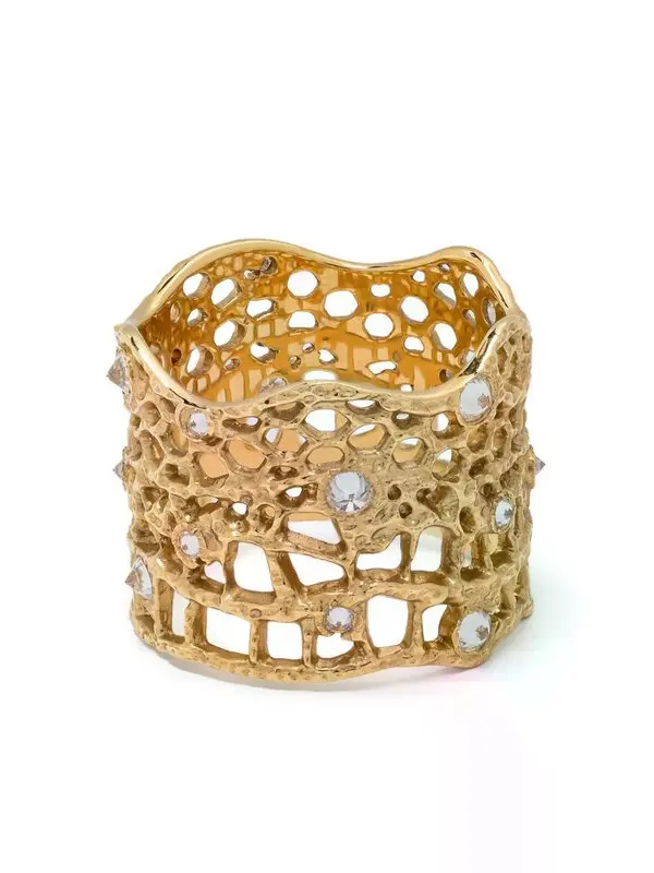 AURÉLIE BIDERMANN 18kt Yellow Vintage Lace Diamond Ring - Gold