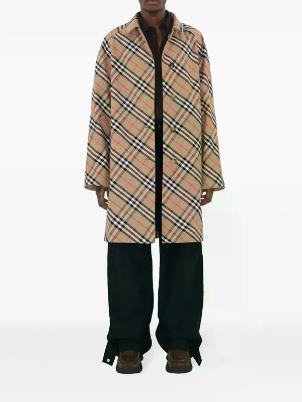 Burberry Check-pattern Reversible Trench Coat