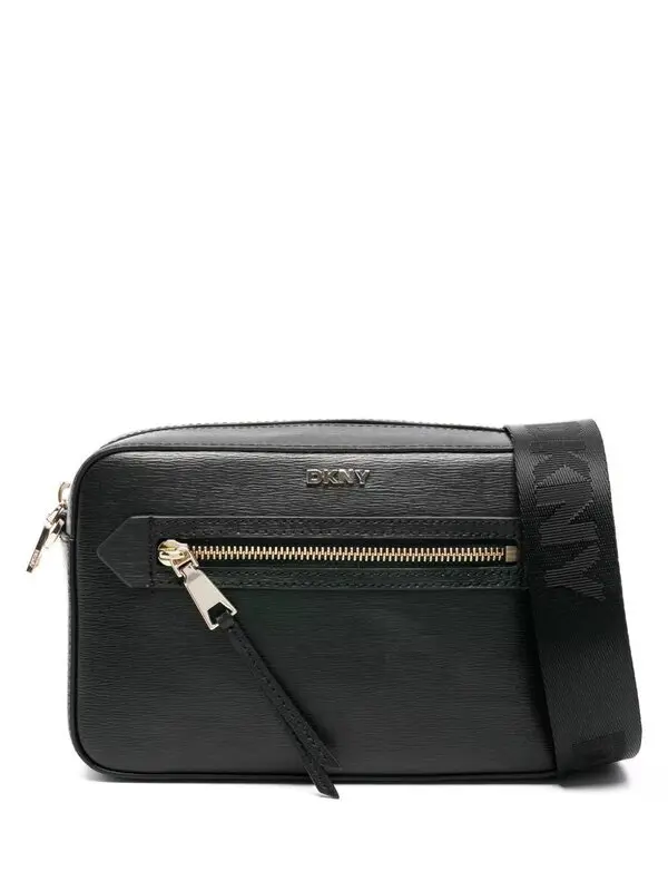 Dkny Logo-lettering Crossbody Bag - Black