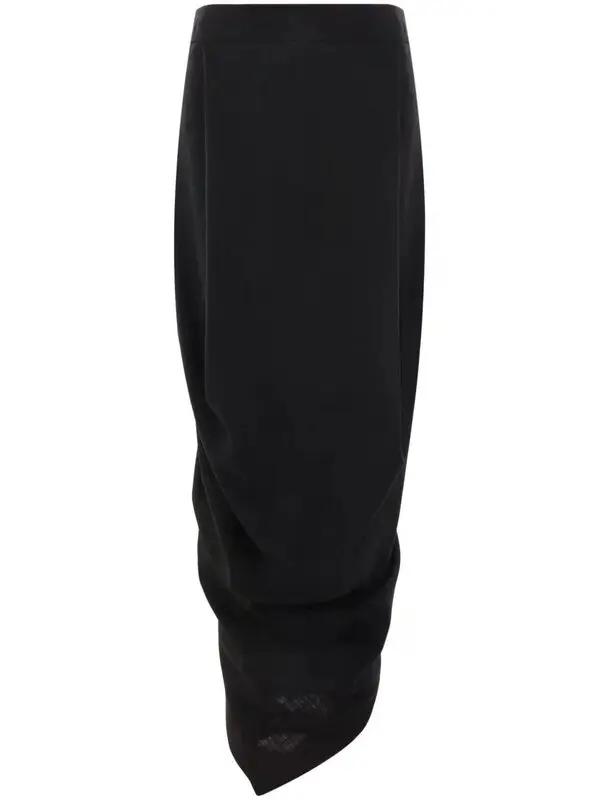 QUIRA Draped Midi Skirt