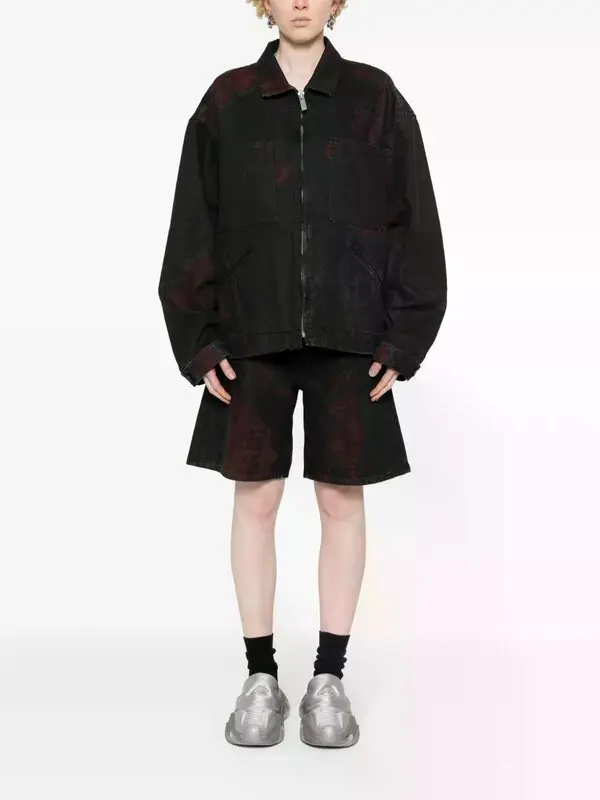 44 LABEL GROUP Corrosive Denim Shorts