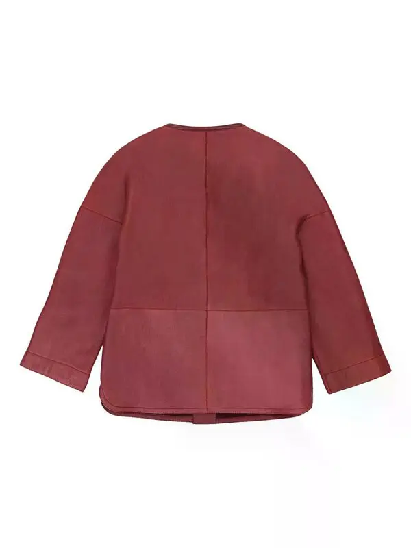 Loro Piana Collarless Leather Evening Jacket