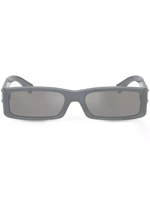 Dolce & Gabbana Rectangle-frame Logo-plaque Sunglasses - Blue