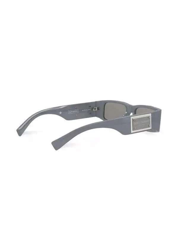 Dolce & Gabbana Rectangle-frame Logo-plaque Sunglasses - Blue