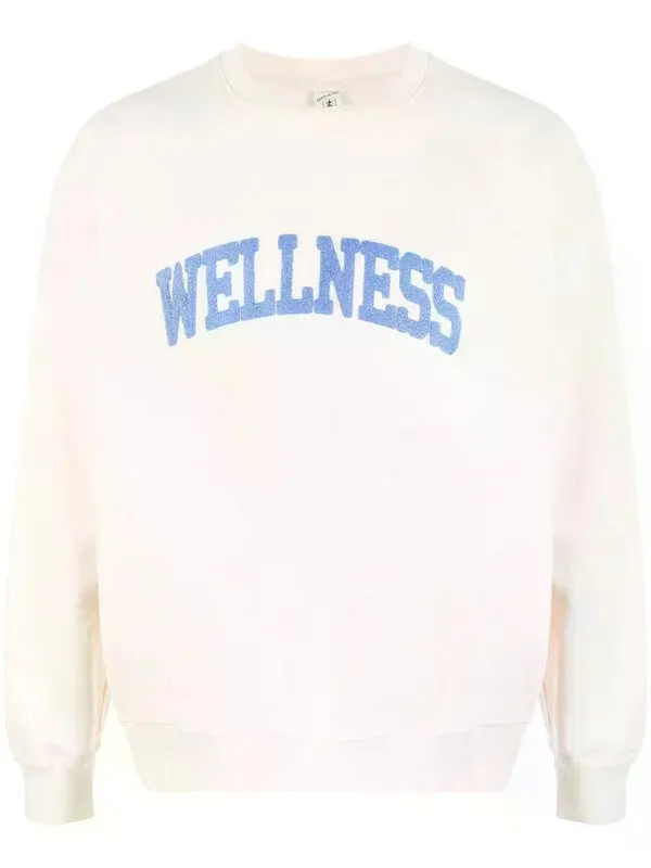 SPORTY & RICH Wellness Appliqué Cotton Sweatshirt - Neutrals
