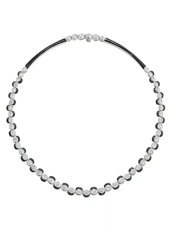 Nikos Koulis 18kt White Gold Oui Diamond Choker Necklace - Silver