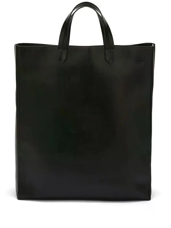 JIL SANDER Large Leather Tote Bag - Black