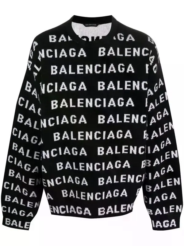 Balenciaga Intarsia-knit Logo Jumper