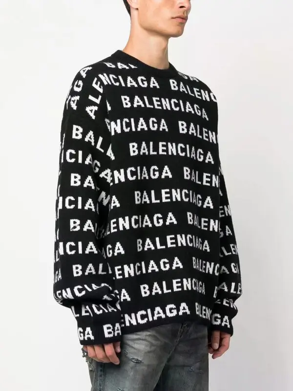 Balenciaga Intarsia-knit Logo Jumper